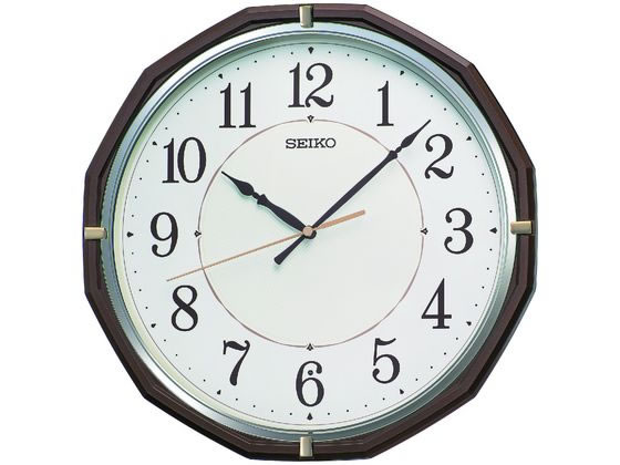 【商品説明】電波掛時計【仕様】●枠材：プラスチック枠（茶メタリック塗装）、前面：ガラス●サイズ：305×305×47mm●重さ：730g●電池：単3（アルカリ）×1本●機能：電波修正機能（40kHz／60kHz自動選局・受信OFF機能つき）...