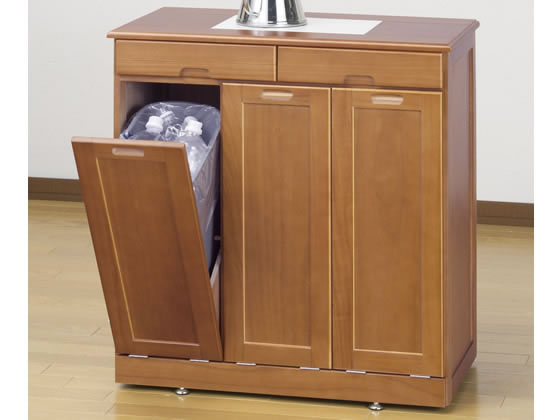 【商品説明】落ち着いたデザインなので、お部屋で重宝します。天板は大きめのタイル付きで熱いものも置けます。ペールは全てフタ付きで、嫌な臭いをシャットアウト！ペール容量（1個）約15リットル分別に便利なネームラベル付き。転倒防止のアジャスター付...