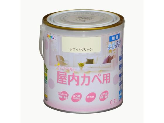 【商品説明】●カベ紙・ビニールカベ紙の上にも塗ることができます。●塗料に含まれるVOC（揮発性有機化合物）は0．1％以下であり、シックハウスの原因とされるホルムアルデヒドを吸着・除去する環境保護塗料です。●防カビ剤を配合、カビの発生を防ぎま...