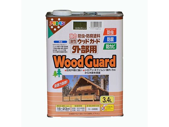 【商品説明】●シロアリ、キクイムシなどに対して長期間強力な防虫効果を発揮します。●腐れ、カビなどに対して長期間強力な防腐・防カビ効果を発揮します。●耐水性、耐光性に優れた着色顔料の配合により、長期間鮮明な色を保ちます。●木部に深く浸透し、内...