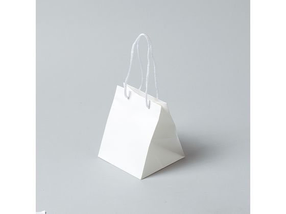 【商品説明】手紐が長くゆとりを持たせた、フラワーアレンジメントの持ち運びに最適なマチ広の紙袋です。【仕様】●カラー：白●サイズ：幅195×マチ195×高さ240mm●材質：晒クラフト紙160g●手紐：PP紐●ロボール・底ボール入り●入数：1...