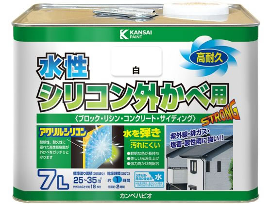 【商品説明】●高耐久アクリル・シリコン樹脂配合だから紫外線・排ガス・雪・酸性雨など外敵から建物を守り、長期間風合い・ツヤを保ちます。●臭いが少なく、乾燥も速く、使いやすい水性タイプ。※乾くと雨や水で流れ落ちる事はありません。●防カビ剤配合だ...