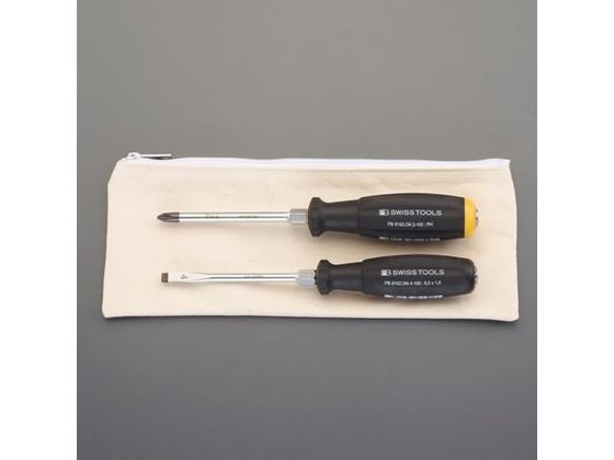【仕様】●メーカー：PBSWISSTOOLS●型番：※ESCOオリジナルセット品●サイズ（mm）：（＋）＃2×7．0（−）6．5×1．0（2本組）●軸長（mm）：100●2本組●貫通柄の為、ハンマーでたたけます。●手元六角付き●手が濡れてい...