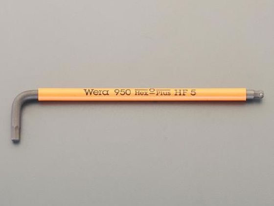 【仕様】●メーカー：Wera●型番：022202●商品名：950SPKLHF●サイズ（mm）：5●軸長（mm）：154●色：橙●ボールポイント付●ホールド機能付先端のボールの働きで、ボルト・ナット類の脱落を防ぐ形状です。【備考】※メーカーの...