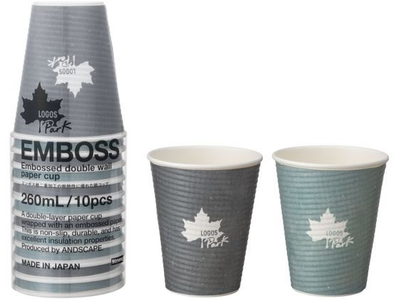 【商品説明】エンボススリーブを巻き付けた断熱性の高いカップです。【仕様】●サイズ：口径79．0×高さ93．4mm●容量：260ml●材質：バージンパルプ100％（内面ポリエチレンラミネート加工）●生産国：日本●入数：10個【備考】※メーカー...