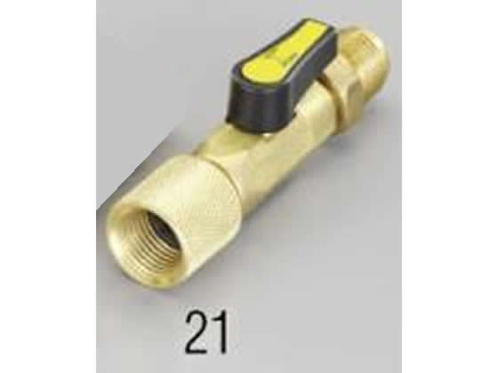【仕様】●メーカー…ロテックス（ROTEX）●型番…RP4330●接続径（フレアー）…3／8”オス×3／8”メス（ローレット）●耐圧…3．5MPa●使用圧力…3．0MPa●材質…継手：真鍮バルブ：真鍮製●全長…85mm●重量…108g●安全...