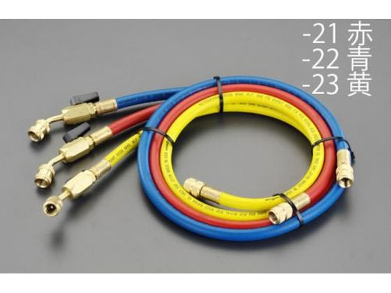 【仕様】●メーカー：ロテックス（ROTEX）●型番：RP1532−SR●全長（色）…100cm（赤）●ねじサイズ…UNF7／16−20（1／4”フレア）●常用圧力…3．0MPa●耐圧…5．0MPa●入数…1本●ボールバルブとサービスポート接...
