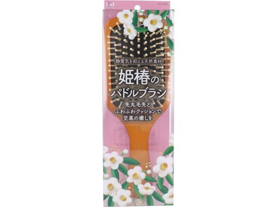 【商品説明】人気のパドル形状のブラシです。天然素材の姫椿の先丸毛先静電気が起こりにくい天然素材（姫椿）で丁寧に仕上げられた先丸毛先が、髪と地肌に優しい使い心地です。地肌にやさしいラバークッション内部に空気を含んでいるから、抜群のクッション性...