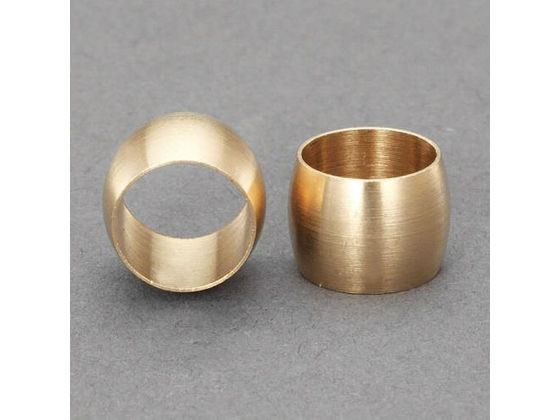 【仕様】●メーカー：アソー（ASOH）●型番：RB−1016●適用管外径：6mm（1／8”）●リング玉外径：8mm●幅：6mm●使用圧力：3．45Mpa以下●使用温度：−50〜150℃●使用流体：空気・水・油●材質：真鍮●入数：2個●銅管継...