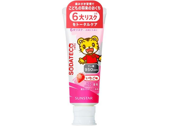 【商品説明】1．むし歯を含め、今後気になりそうなお子さまのおくち6大リスク※1を歯みがき習慣でトータルケア。2．薬用成分フッ素950ppm配合。歯質を強化することでむし歯を予防。3．低研磨、低発泡タイプです。4．防腐剤・保存料無配合です。※...