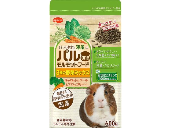 【商品説明】牧草ベースの粒に、モルモットが大好きな3種の野菜をミックスした、こだわりフード。小粒、無着色タイプ。【仕様】アルファルファミール（食物繊維源）、小麦粉、小麦ふすま、トウモロコシ、脱脂大豆、雑穀糠、大豆皮、脱脂米糠、海藻粉末、ビー...