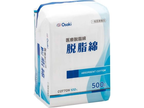 【商品説明】●綿100％の医療現場でも使用されている脱脂綿です。【仕様】●内容量：500g【一般医療機器】【届出番号】23B2X10001000029生産国：中国商品区分：一般医療機器メーカー：オオサキメディカル株式会社広告文責：フォーレス...