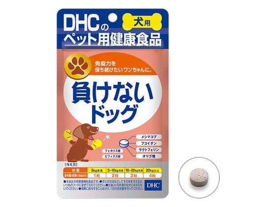 【商品説明】健康バリアを保ち続けたいワンちゃんに【仕様】●原材料：ビール酵母【備考】※メーカーの都合により、パッケージ・仕様等は予告なく変更になる場合がございます。【検索用キーワード】でぃーえいちしー　愛犬用負けないドッグ60粒　愛犬用負け...