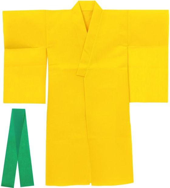 【商品説明】かわいい不織布製の着物！縫製済みで簡単に衣装がつくれる大人気の衣装ベースシリーズの着物です。帯がセットになっており、前合わせがしっかり閉じられる着物風デザインです。軽くて丈夫な不織布製で、撥水性もあり扱いやすい素材です。カラーが...