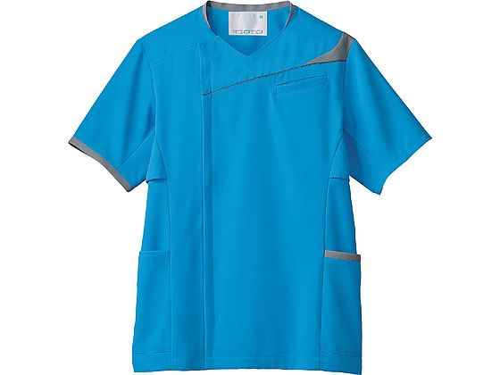 【商品説明】着脱がしやすい、肩口スナップテープ仕様。ストラップホールド付きで、PHSや名札用ストラップのズレを軽減します。バイカラー配色で、アシンメトリーなフロントデザイン。脇ポケットには、小物を整理しやすい内ポケット付。脇下がベンチレーシ...