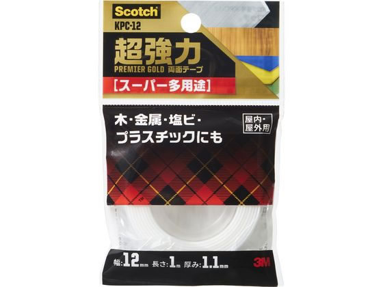 【商品説明】木、金属、軟質塩ビ、プラスチックにも強力に接着する両面テープです。屋内だけでなく屋外でも使用可能です。【仕様】●サイズ：幅12mm×長さ1m●厚さ：1．1mm●屋内・屋外用●用途：木・金属・塩ビ・プラスチックなどの接着※シリコー...