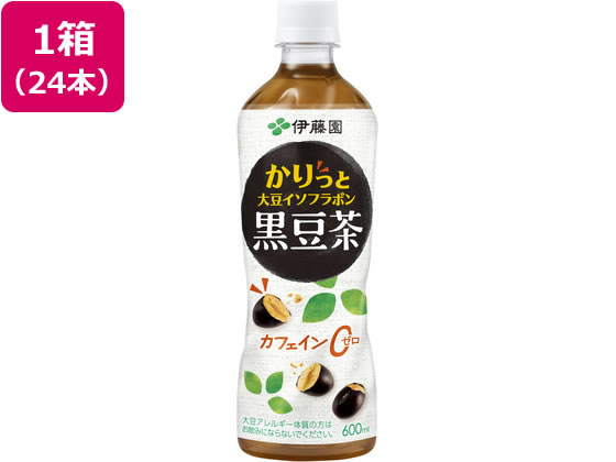 【商品説明】かりっと焙煎黒豆。だから香ばしい大豆イソフラボン黒豆茶。　独自のかりっと焙煎により実現した香ばしい大豆イソフラボン黒豆茶。※1本（600ml）当たり、23〜44mg含有。香ばしい香りに寄与するホール原料、甘い余韻を引出す粉砕原料...