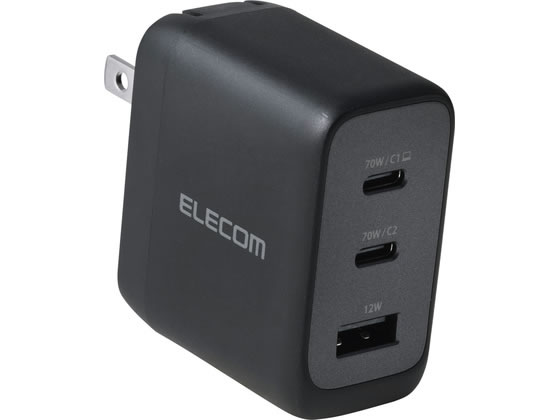 【商品説明】●USB　Type−C（TM）ポート×2、USB−Aポート×1の合計3ポートを搭載したAC充電器です。ノートパソコンやスマートフォン、タブレット、ワイヤレスイヤホンなどを組み合わせて同時に充電できます。【仕様】●対応機種：各US...