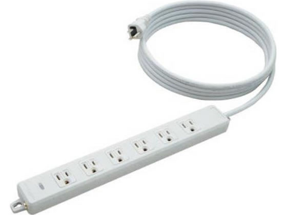 【仕様】●メーカー…明工社　●型番…MR7706TJ1　●定格…15A・125V　（1500W）　●コンセント…接地2P×6口　●プラグ…接地2P（耐トラッキング）　●プラグ色…白　●サイズ…44×360．5×25．5mm　●コード長…1m...