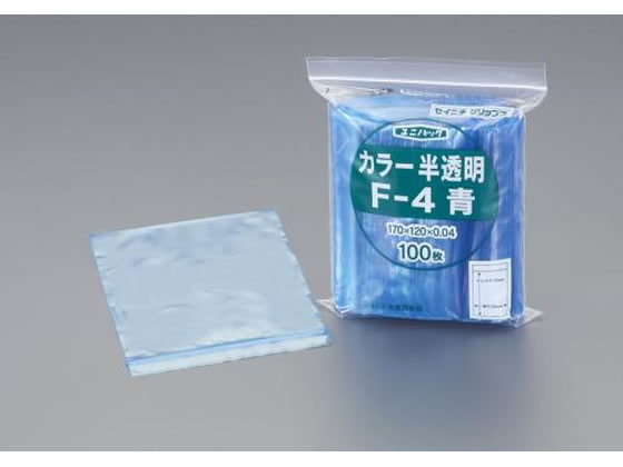 【仕様】●メーカー…生産日本社（セイニチ）　●型番…H−4　●商品名…ユニパック　●厚み（mm）…0．04　●チャック下サイズ（mm）…240×170　●材質…ポリエチレン（LDPE）　●重量…3．66g／枚　●入数…100枚　●色…青　●...