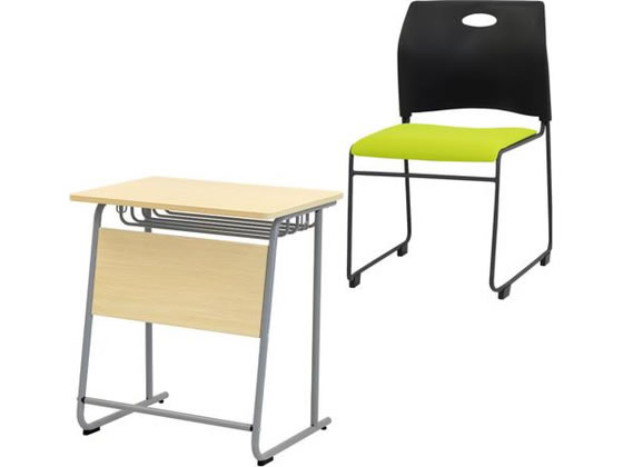 【商品説明】塾や学校、オフィスなどで必需品の学習机とチェアのお得なセット！パーテーション等と組み合わせることで、個人の学習スペースを作れます。机の両サイドには荷物などを掛けられるフックが付いています。チェアは、人間工学に基づく設計の大型背面...