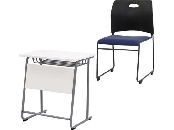 【商品説明】塾や学校、オフィスなどで必需品の学習机とチェアのお得なセット！パーテーション等と組み合わせることで、個人の学習スペースを作れます。机の両サイドには荷物などを掛けられるフックが付いています。チェアは、人間工学に基づく設計の大型背面...