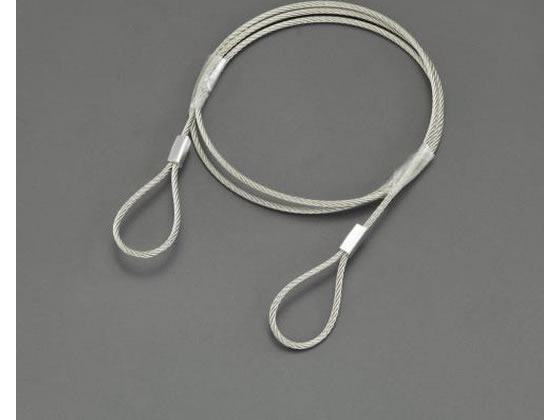 【仕様】●線径…1．0mm　●使用荷重…20kg　●全長…300mm　●材質…SUS304、カシメ部：アルミ　●ワイヤー構成…1×19　●両端アイ加工をしておりますので、すぐにお使いいただけます。　●家庭ではむずかしいワイヤロープの両末端加...