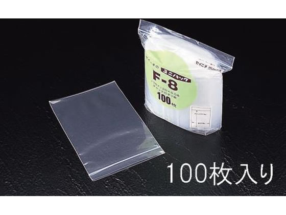 【仕様】●メーカー…生産日本社（セイニチ）　●型番…J−8　●商品名…ユニパック　●厚み（mm）…0．08　●チャック下サイズ（mm）…340×240　●材質…ポリエチレン（LDPE）　●重量…13．56g／枚　●入数…100枚　●フィルム...