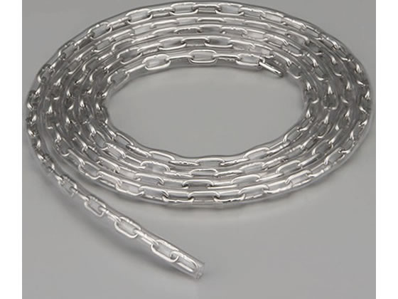 【仕様】●線径…5mm　●長さ…2m　●チェーン内寸…27×8mm　●チューブ肉厚…1．3mm　●チューブカラー…透明（クリアー）　●使用荷重…250kg　●材質…チェーン：SUS304　チューブ：PVC（ポリ塩化ビニールコンパウンド）　●...