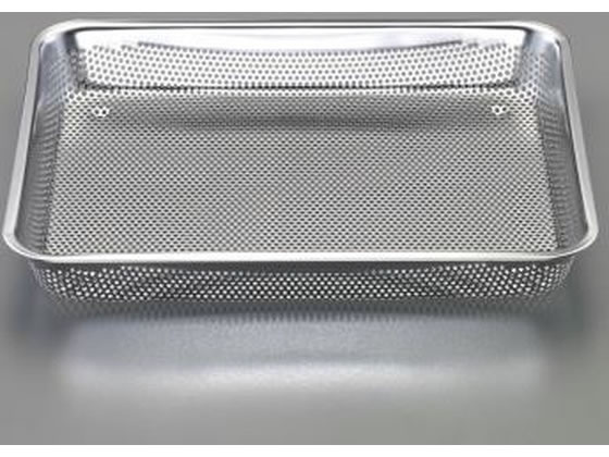 【仕様】●サイズ（mm）…409×294×43（H）　●パンチング穴径…2．2mm　●材質…ステンレス（18−8）　●重量…520g　●ほつれる心配がなく洗い易い。【備考】※メーカーの都合により、パッケージ・仕様等は予告なく変更になる場合が...