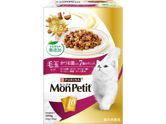 【商品説明】厳選したかつお節、まぐろ、かつお、鯛、サーモン、海藻、オーツ麦の7種の美味しさをブレンド。天然の食物繊維を配合し、体内の毛玉を自然に排出するように配慮。合成着色料無添加。【仕様】●内容量：200g（20g×10袋）●成猫用●総合...