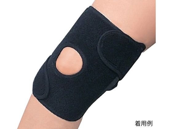 【商品説明】●膝蓋骨を左右2本のステー、上下に留めるラッピング効果により、膝の安定をサポートします。●全面が伸縮素材なので、固定力が自由に調整できます。●オープンタイプで簡単に装着・脱着【仕様】●色：ブラック●サイズ：S●適合膝上周囲（cm...
