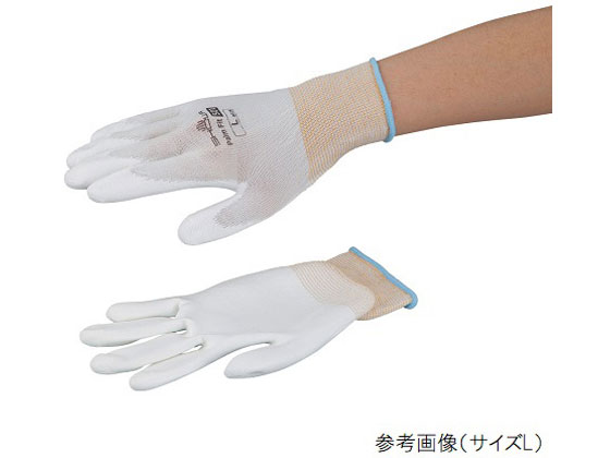 【商品説明】●従来の約2倍の強度を持つポリウレタンを手のひらにコーティングしているため樹脂の脱落が少なくなっています。●編み目が細かく縫い合わせのない、13ゲージ・シームレス編みの低発塵性手袋です。【仕様】●サイズ：M●全長（mm）：220...