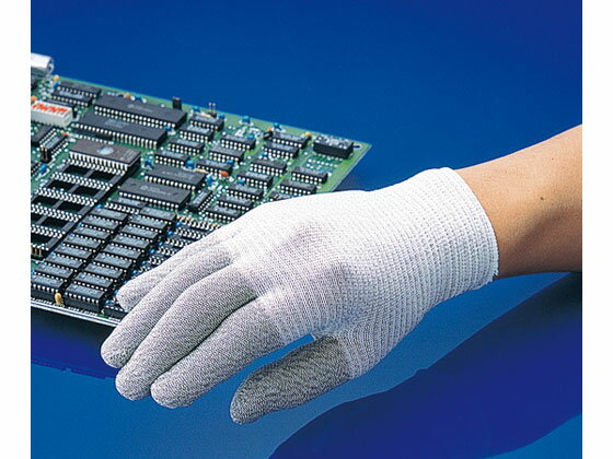 【商品説明】●指全体を導電糸（硫化銅複合繊維）のみで編あげ、作業中の摩擦・接触による帯電を防ぎます。●編み目が細かく縫い合わせのない、13ゲージ・シームレス編みの低発塵性手袋です。●洗濯しても導電性が劣化しにくいです。【仕様】●サイズ：S●...