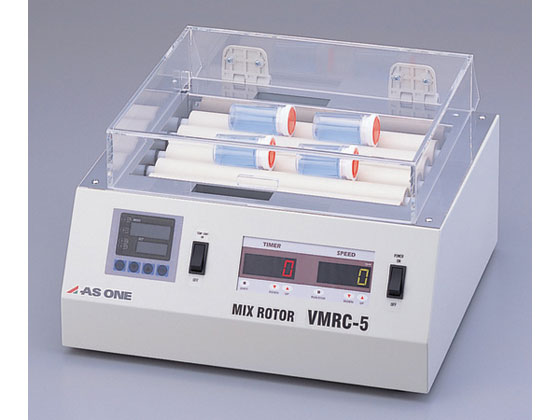 【商品説明】●フタ付きですのでホコリ等から試料を保護します。　●回転速度は自由に設定可能です。　●各ローターは同期回転ですので均等なミキシングが行えます。【仕様】●型番：VMRC−5●撹拌方式：回転撹拌●ローラー本数：5本●ローラーサイズ：...