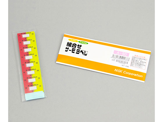 【商品説明】●可逆性のサーモシートをベースにして、その中心部に不可逆性の示温エレメントを組合せたサーモラベルです。●示温エレメント部で過去の温度履歴を表し、ベース部の変色（左半面は70℃・右半面は50℃で変色）の有無で現時点温度を表示します...