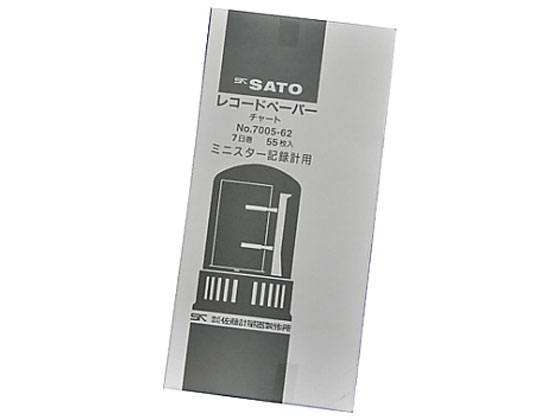 【仕様】●7日巻●1箱55枚入り●コード番号：7005−62【検索用キーワード】S168−5100x640　温湿度記録計　61−0066−39　RPUP_03　RY5777シグマミニスター7005−00専用の記録紙