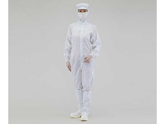 【商品説明】●側面のポケットにはフラップ（フタ）が付いており、ポケット内からの発塵を防止します。【仕様】●材質：導電糸入りポリエステル100％（ストライプタイプ）●表面抵抗：10＾6〜10＾8Ω／□●袖・腰・裾ゴム入り●左右側面ポケット付き...