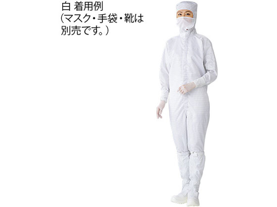 【商品説明】●素材発塵が少ないウェアです。【仕様】●材質：導電糸入りポリエステル100％（グリッドタイプ）●表面抵抗：10＾5〜10＾9Ω／□●左腕ペン挿し付き●袖・腰ゴム入り●マスク取り付け用面ファスナー付き●クラス100対応●静電気対策...