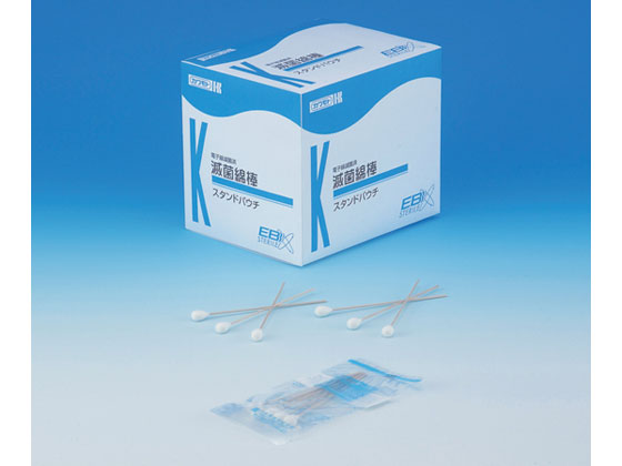 【商品説明】●スタンドパウチは液剤の容器として使用でき、容器洗浄の手間が省けます。【仕様】●＃104（5本／袋）●綿体部直径×長さ（mm）：φ12×約19．5●入数：70袋／箱●電子線滅菌済●サイズ：長さ150mm片綿付●※クリーンパックは...