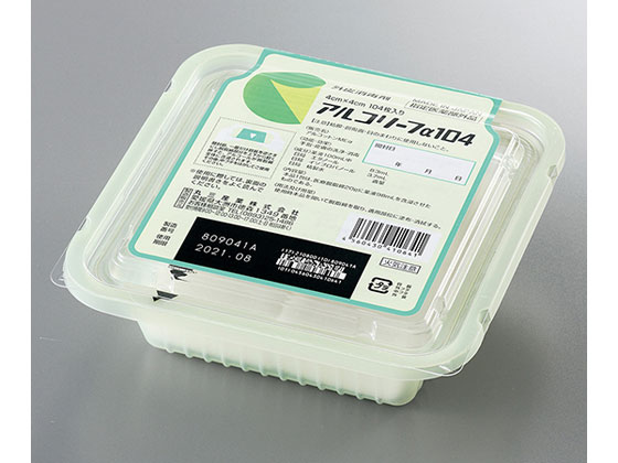 【商品説明】●やわらかく、拭き取り効果に優れています。●使い捨てなので衛生的です。【仕様】●品名：アルコリーフα104●入数：1箱（104枚入）●材質：医療脱脂綿●効能・効果：手指・皮膚の洗浄・消毒●成分（100mL中）：エタノール83mL...