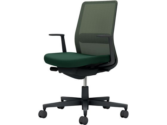 【商品説明】多様化するワークスタイルや空間に合わせて、カラーとマテリアルの組み合わせを自由にアレンジ。【仕様】●色：本体／ブラック、背／ディープグリーン、座／ディープグリーン●背メッシュタイプ●ランバーサポート：あり（ディープグリーン）●外...