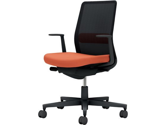 【商品説明】多様化するワークスタイルや空間に合わせて、カラーとマテリアルの組み合わせを自由にアレンジ。【仕様】●色：本体／ブラック、背／ブラック、座／ソフトテラコッタ●背メッシュタイプ●ランバーサポート：あり（ソフトテラコッタ）●外寸法：幅...