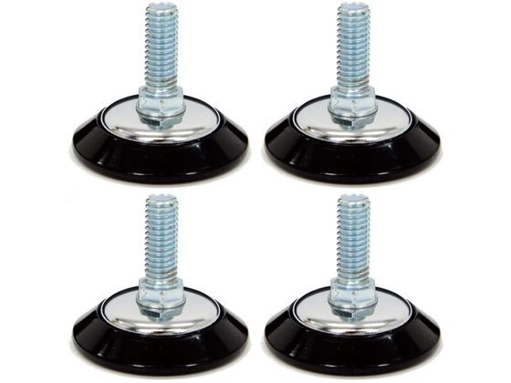 【商品説明】設置面が広いので床面への負担を軽減し、保護します。【仕様】●色：ブラック●商品サイズ：幅　51×奥行　44×高さ　51mm●材質：スチール・ナイロン樹脂●商品重量：200g●アジャスター寸法：直径50mm●取り付けた時の最大外寸...