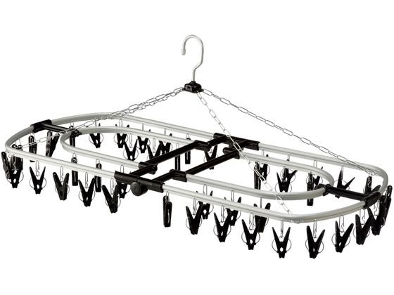 【商品説明】角ハンガーに欲しい要素を詰め込んだ丈夫で清潔で機能的な洗濯物干しハンガー。丈夫なリブ付きアルミフレーム。二重配置のピンチで隠し干しOK。アルミ製リブ＋金属製リングで頑丈。軽くて丈夫、欲しい機能を満たした適度なサイズの44ピンチ。...