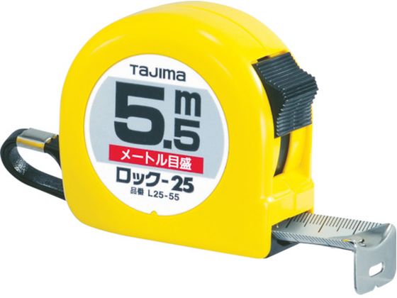 【仕様】●型番：L22-55BL●テープ長さ（m）：5．5　●テープ幅（mm）：22　●水平保持（m）：2．1　●ロック仕様●移動爪　●ロックタイプ　●JIS1級　●片面目盛（テープ幅13・16mm、L25−100BL）両面目盛（テープ幅1...