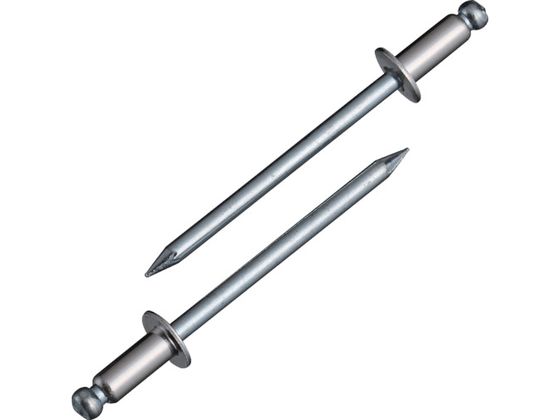 【商品説明】●片側から複数の母材をワン・アクションで締結できます。溶接に比べて作業の省力化や生産性の向上にメリットがあります。【仕様】●型番：NSS 44EB●入数：300本●かしめ板厚（mm）：3．2〜6．4 ●リベット長（mm）：9．2...