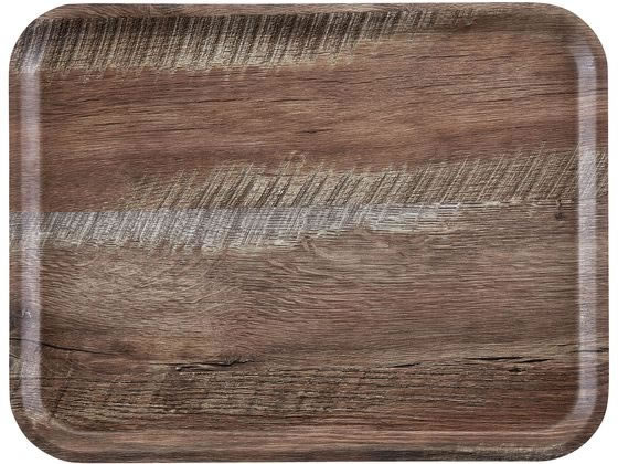 【商品説明】カフェトレイとしてだけでなく、学食や社食用のトレイとしても。見た目だけではなく、触った質感もリアルに表現。クラフトペーパー＋メラミンで丈夫。本物の木ではないために、ゆがみ・ひずみにくい。重量に若干の個体差があります。耐熱温度：−...