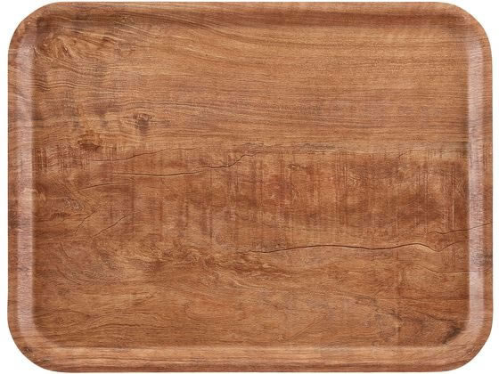 【商品説明】カフェトレイとしてだけでなく、学食や社食用のトレイとしても。見た目だけではなく、触った質感もリアルに表現。クラフトペーパー＋メラミンで丈夫。本物の木ではないために、ゆがみ・ひずみにくい。重量に若干の個体差があります。耐熱温度：−...