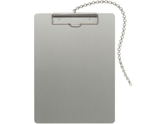 【商品説明】軽くて丈夫なアルミのクリップボード。【仕様】●外寸1：240×330mm●外寸2：チェーン400mm●重量：275g●材質1：本体／アルミ●材質2：クリップ・チェーン／ステンレス【備考】※メーカーの都合により、パッケージ・仕様等...